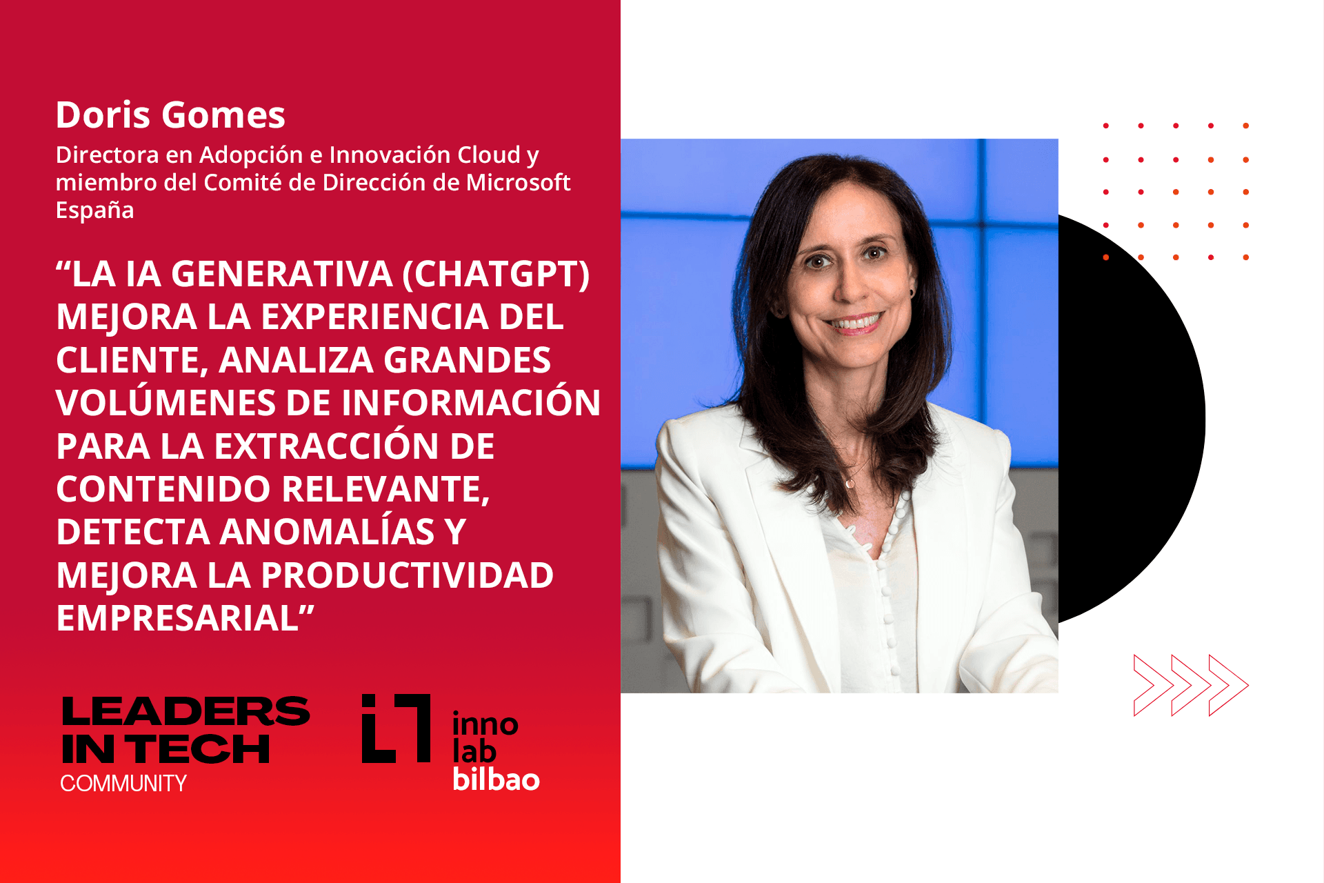Doris Gomes, Microsoft España: “La IA Generativa (ChatGPT) mejora la ...